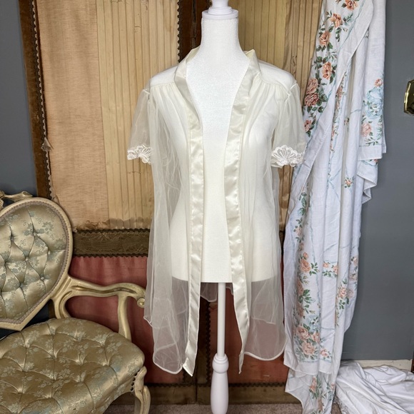 delicates | Intimates & Sleepwear | Vintage Elegant Sheer White Robe ...